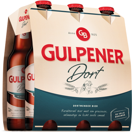 Prijs set van 6 flesjes á 0,30 liter Gulpener Dort | biernet.nl